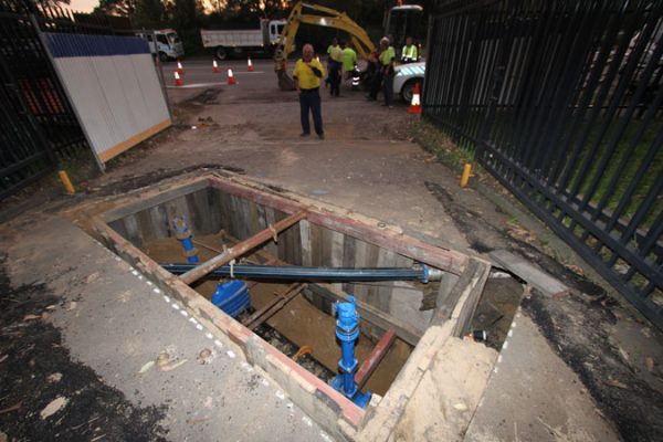 Timber Shoring used in Water Main Project - Cronulla - Shore Hire